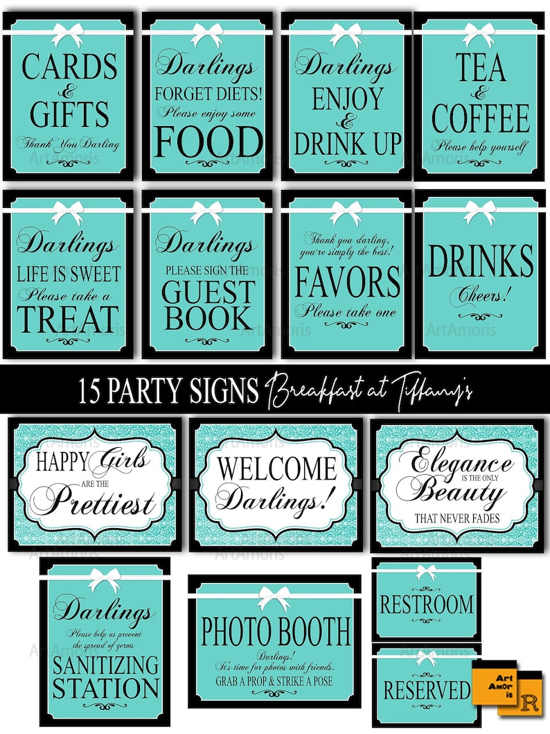 Tiffany's Party Signs Welcome Party Signs Bridal Wedding - Etsy
