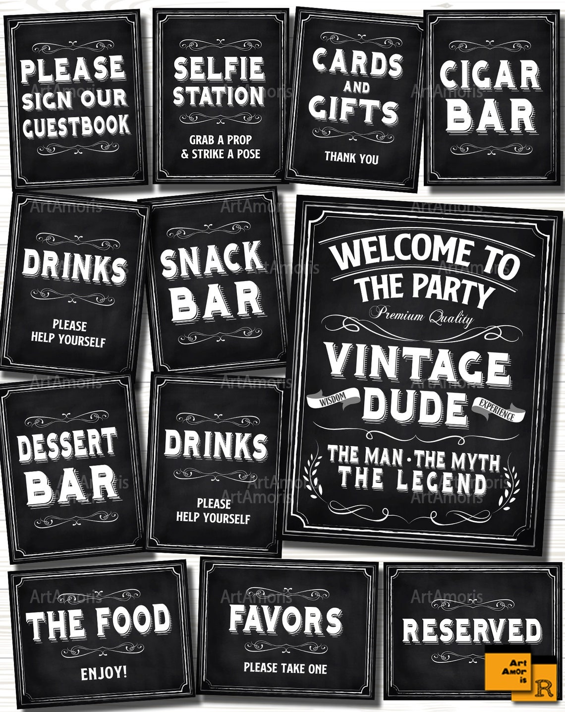 Adult Party Signs Vintage Dude Party Signs Welcome Signs - Etsy