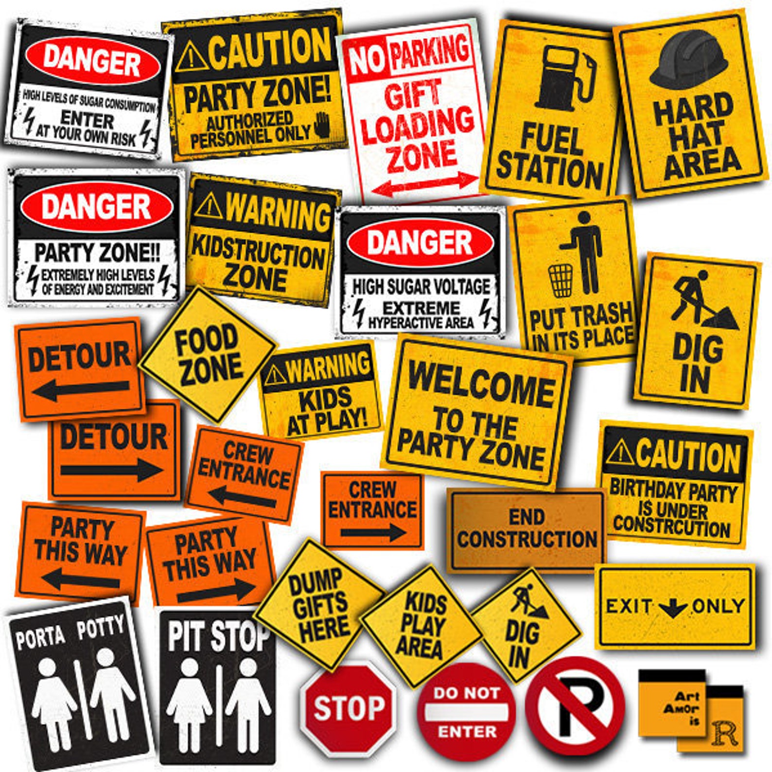 Construction Birthday Party Signs Construction Party - Etsy