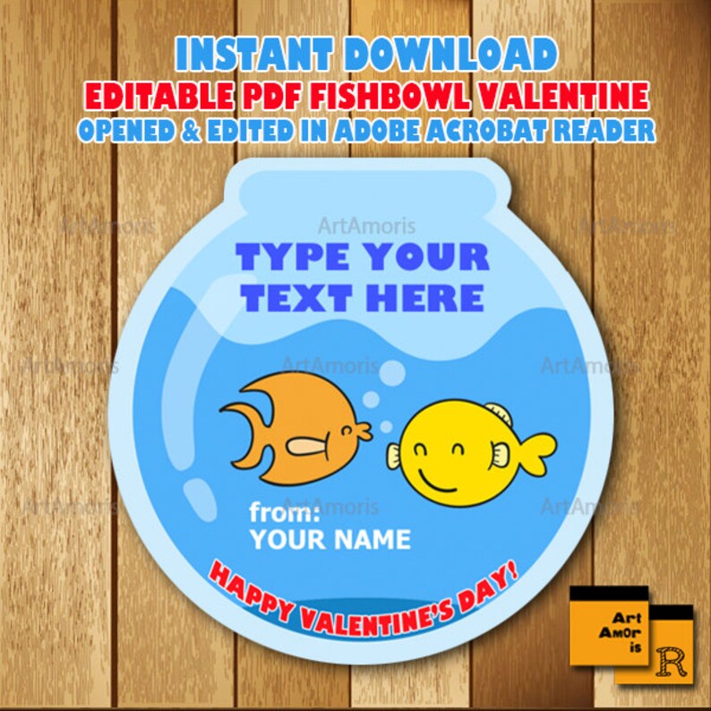 Valentine Printables, Valentines’s Day, Goldfish Fishbowl Valentines ...