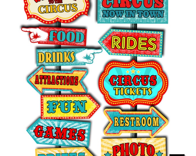 Vintage Circus Party Posters - INSTANT DOWNLOAD - Printable Carnival ...