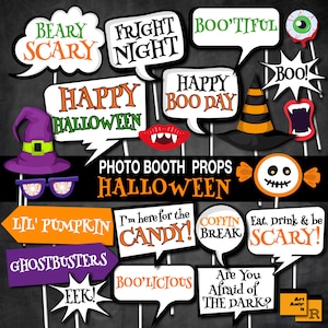 Halloween Photo Booth Props, Funny Halloween Party Printables, Instant ...