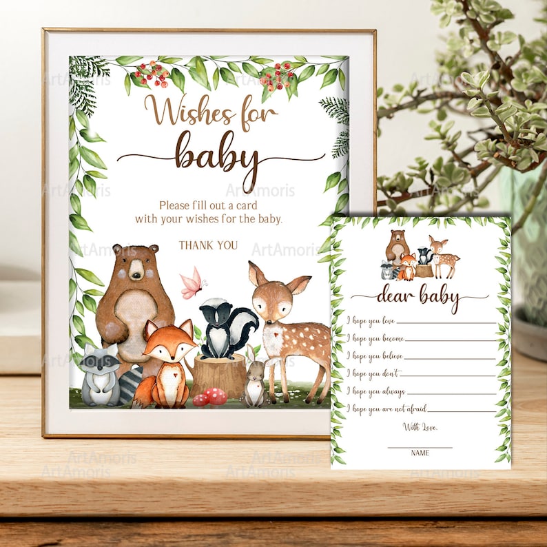 Woodland Baby Shower Games Bundle, Woodland Baby Shower Party Signs ...