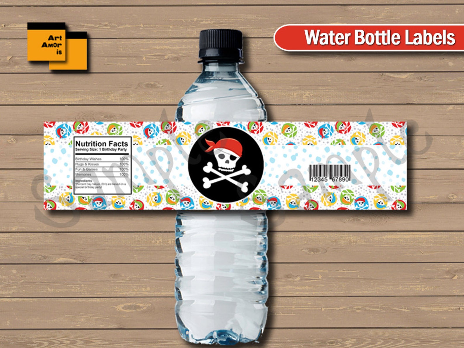 Pirate Water Bottle Label Pirate Water Label Pirate Bottle | Etsy