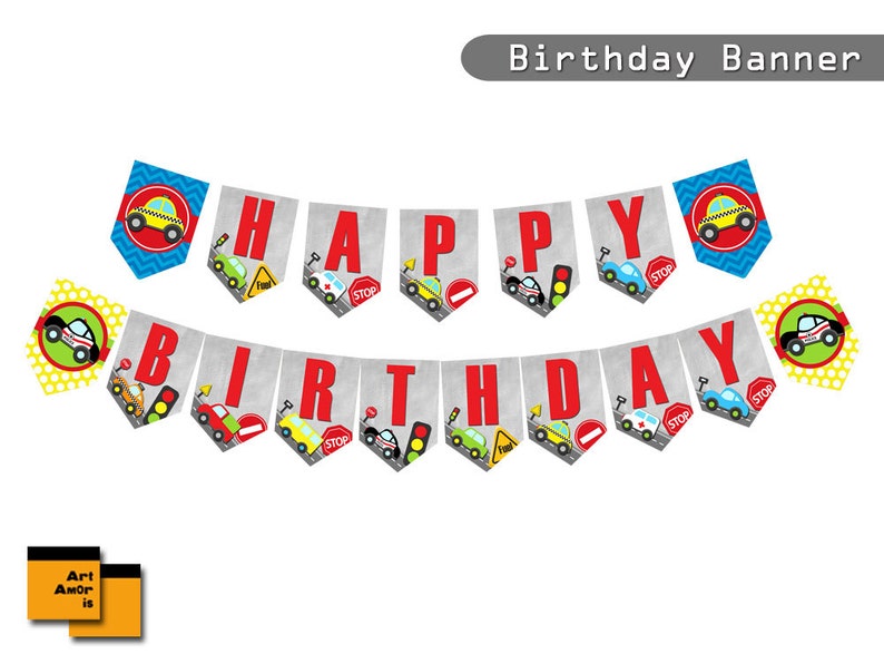 Cars Banner, Birthday Banner, Cars Printables, Party Printable, Party ...