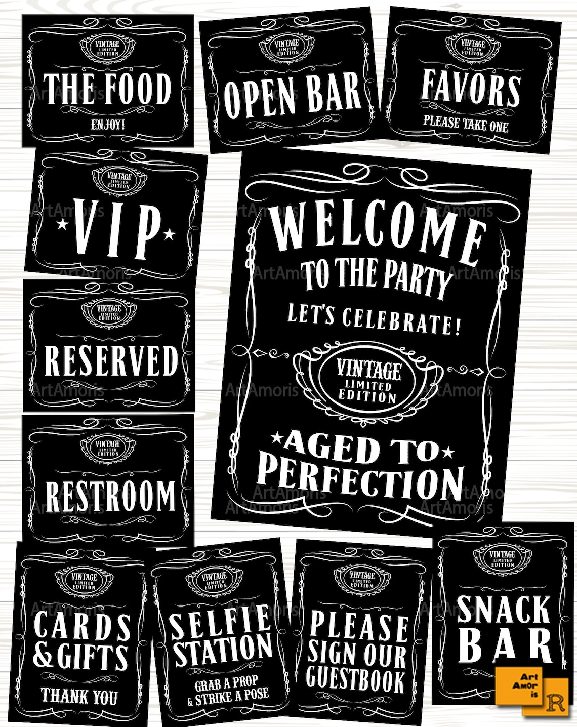 Adult Party Signs, Aged to Perfection Party Signs, Welcome Signs ...