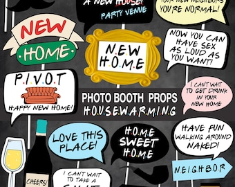 40 Housewarming Photo Booth Props, Props for House Warming Party, New ...