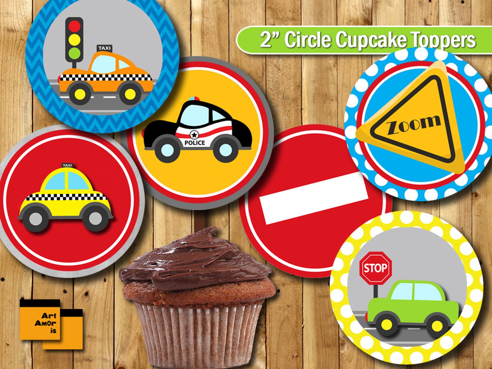 Car Theme Party Cupcake Topper Birthday Party Cupcake Topper - Etsy