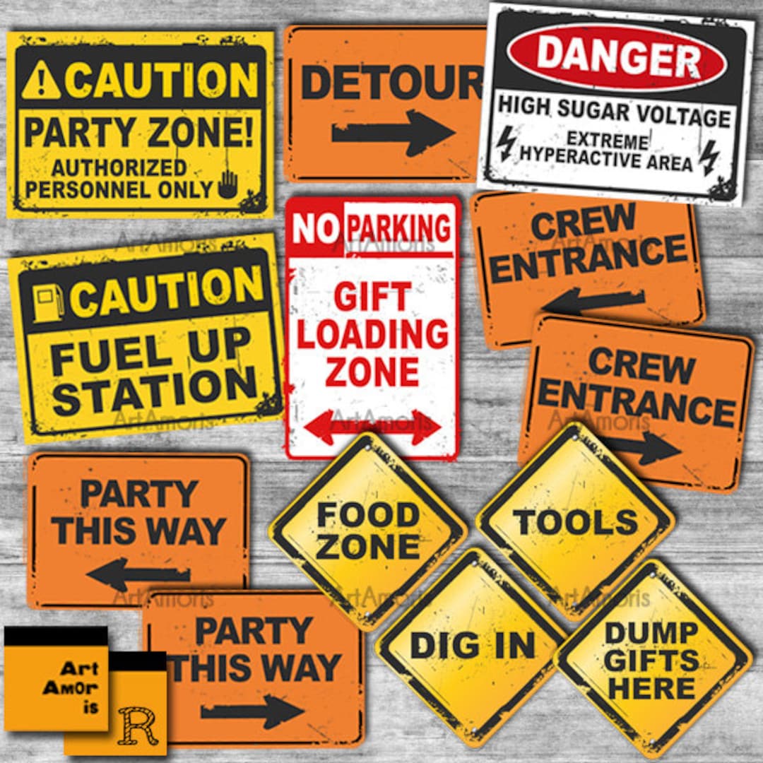 Construction Party Signs, Construction Birthday, Construction Party ...