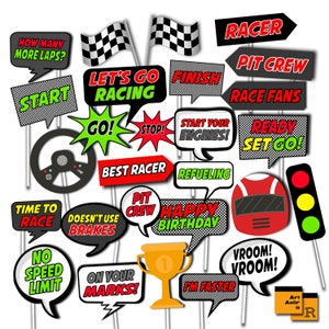 Race Car Photo Booth Props, Racing Car Party Decor, Racing Party ...