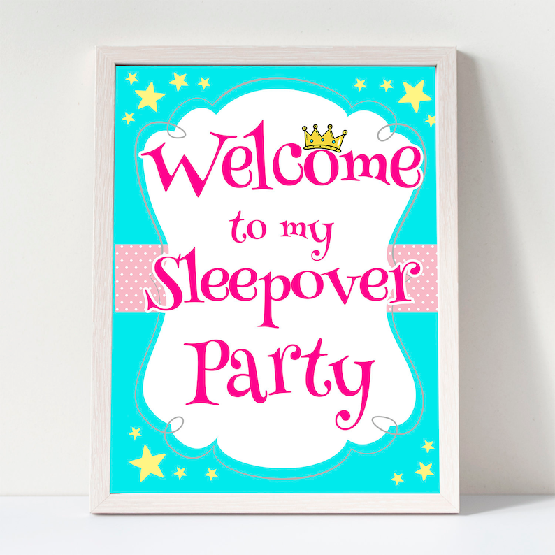Sleepover Party Signs Pajama Party Slumber Party Birthday - Etsy