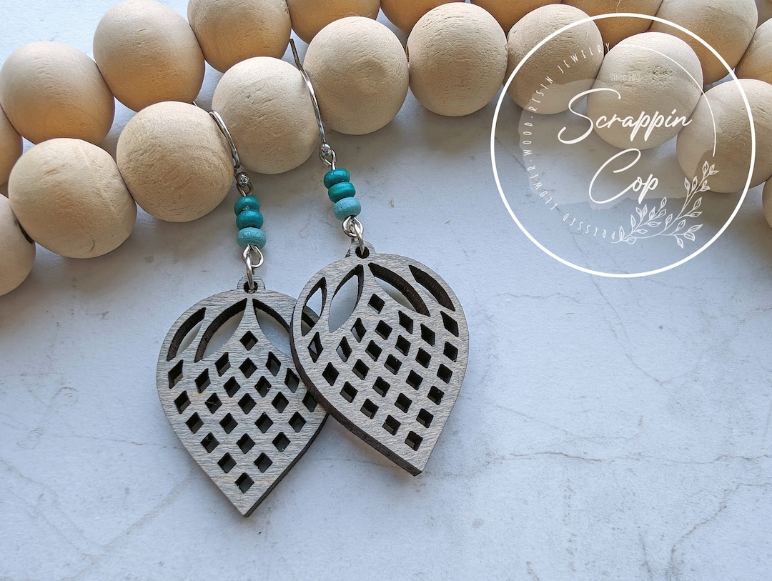 Inverted Teardrop Earring SVG: Spirograph Design, Laser Cut File ...