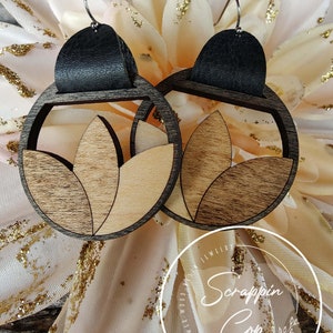 Three Petal Hoop Earring Laser Cut File - Floral Hoop Earring SVG ...