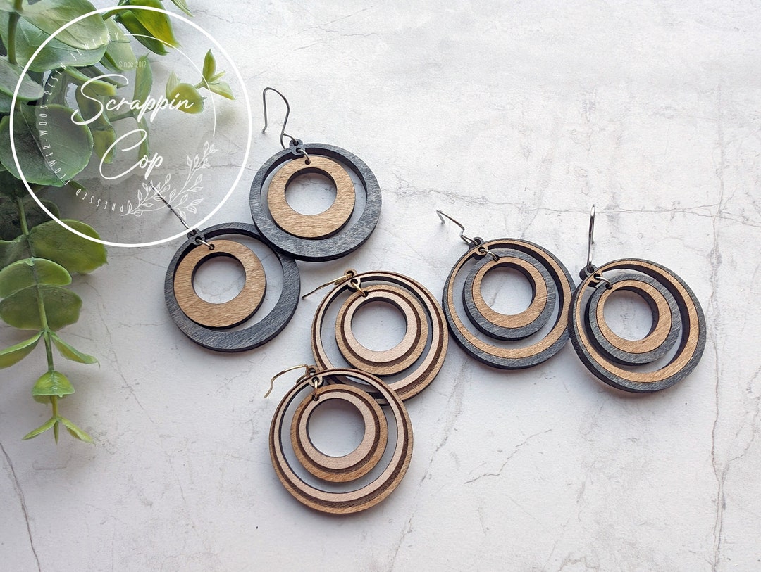 Double Hoop Earring Laser Cut File: Minimalist SVG (digital Download ...