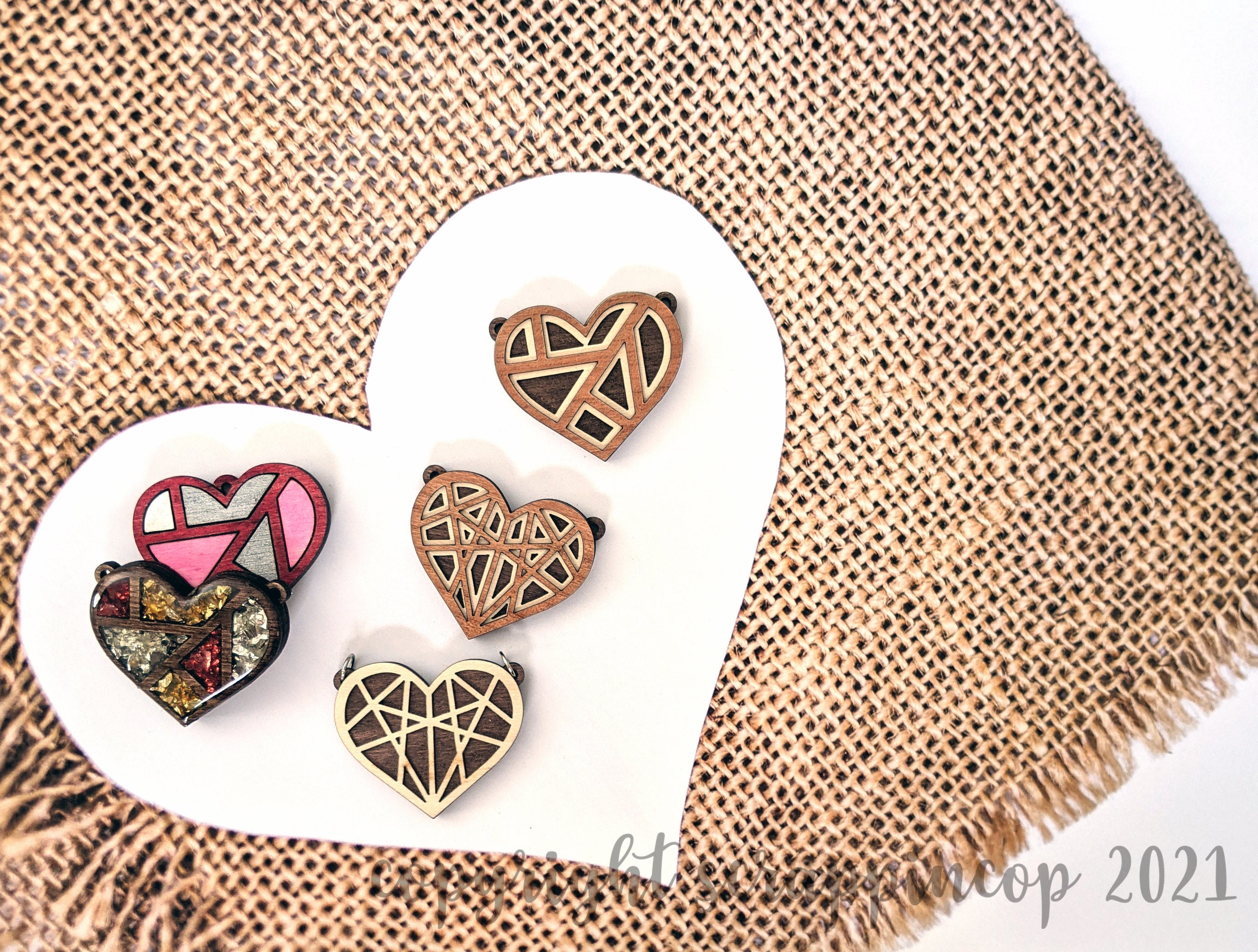 Layered Origami Heart Pendant Laser Cut Digital File Heart | Etsy