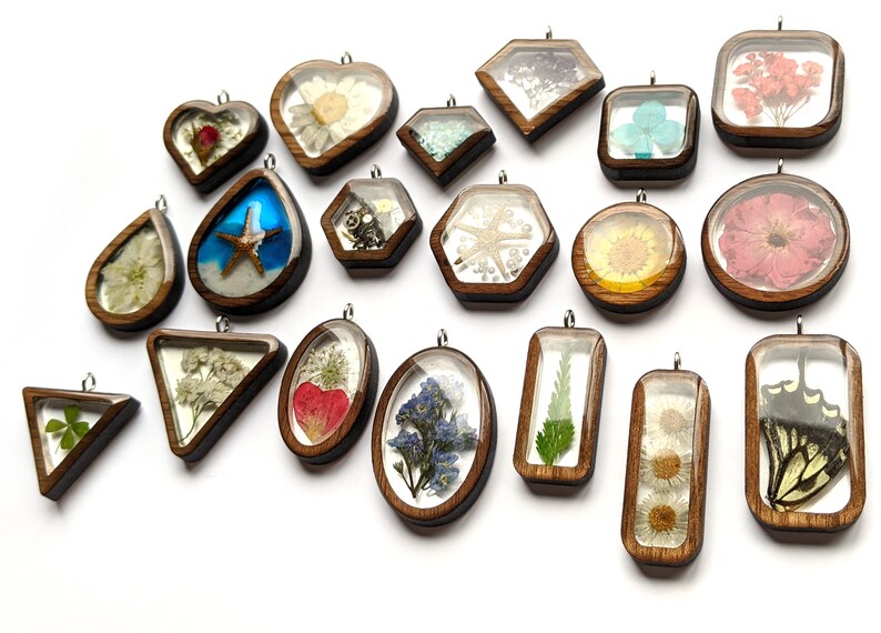 Open Back Wood Pendant Bezel DIY for Resin Polymer Etc. | Etsy