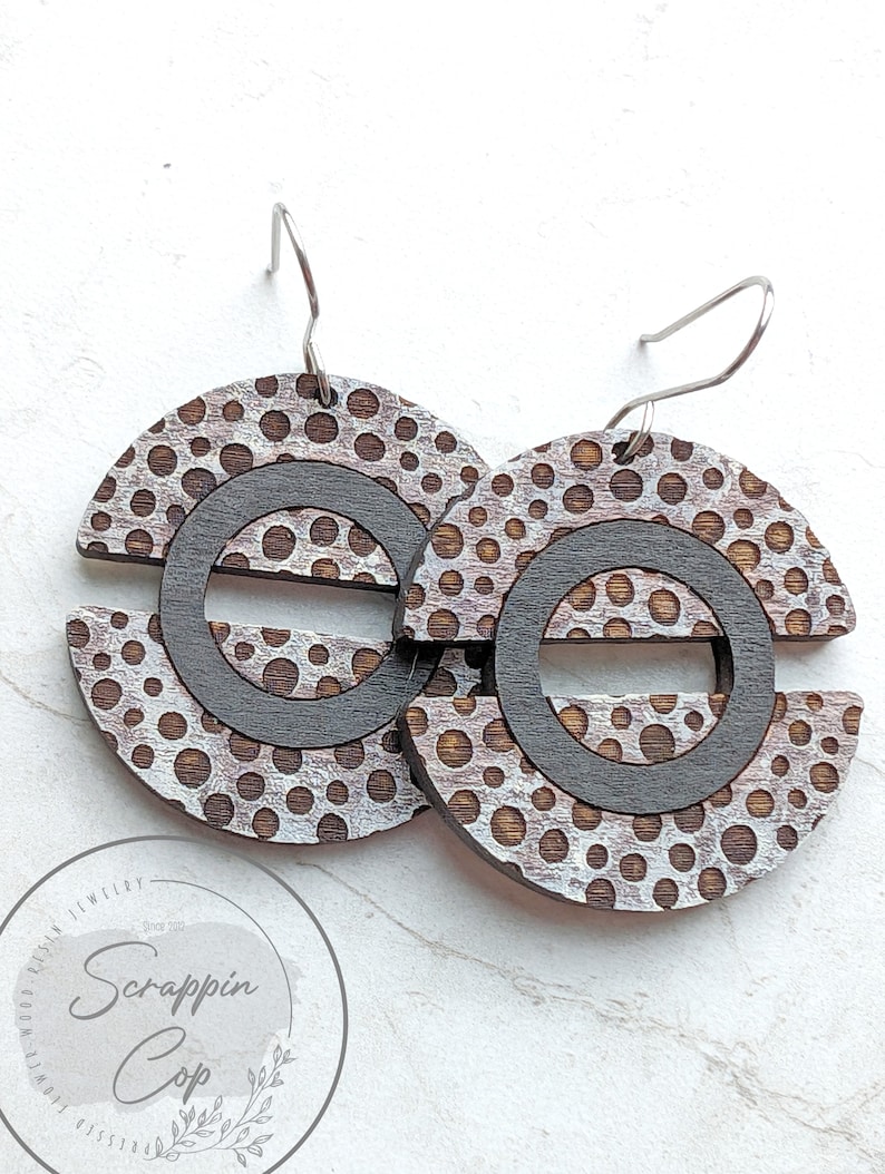 Geometric Circle Earring Laser Cut File: Modern SVG Design (digital ...
