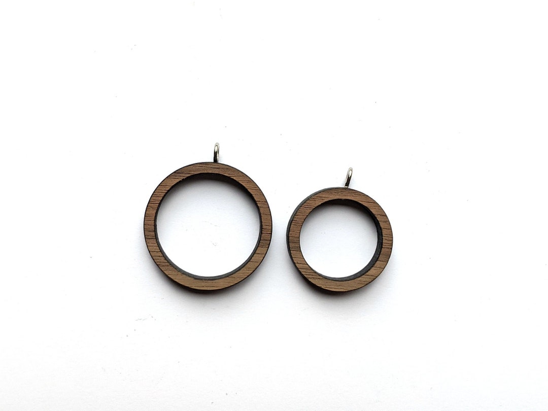 Open Back Wood Pendant Bezel - DIY for Resin, Polymer, Etc. - Circle ...