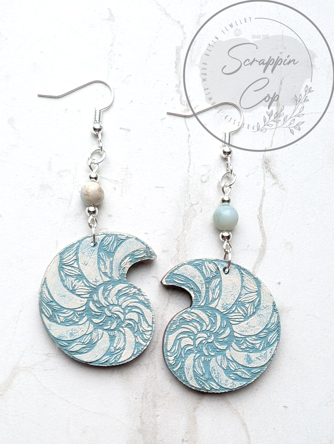 Seashell Hoop Earring Laser Cut File: Spiral Doodle Design (digital ...