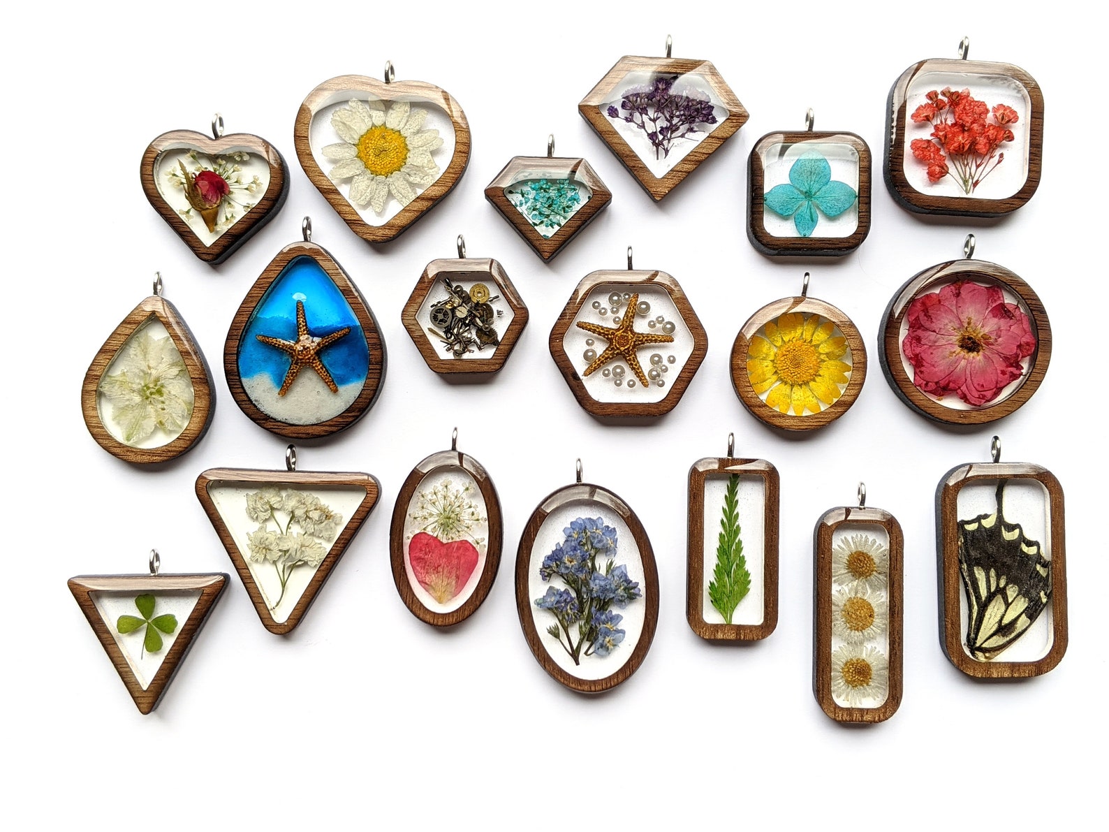 Open Back Wood Pendant Bezel DIY for Resin, Polymer, Etc. Heart Shape ...