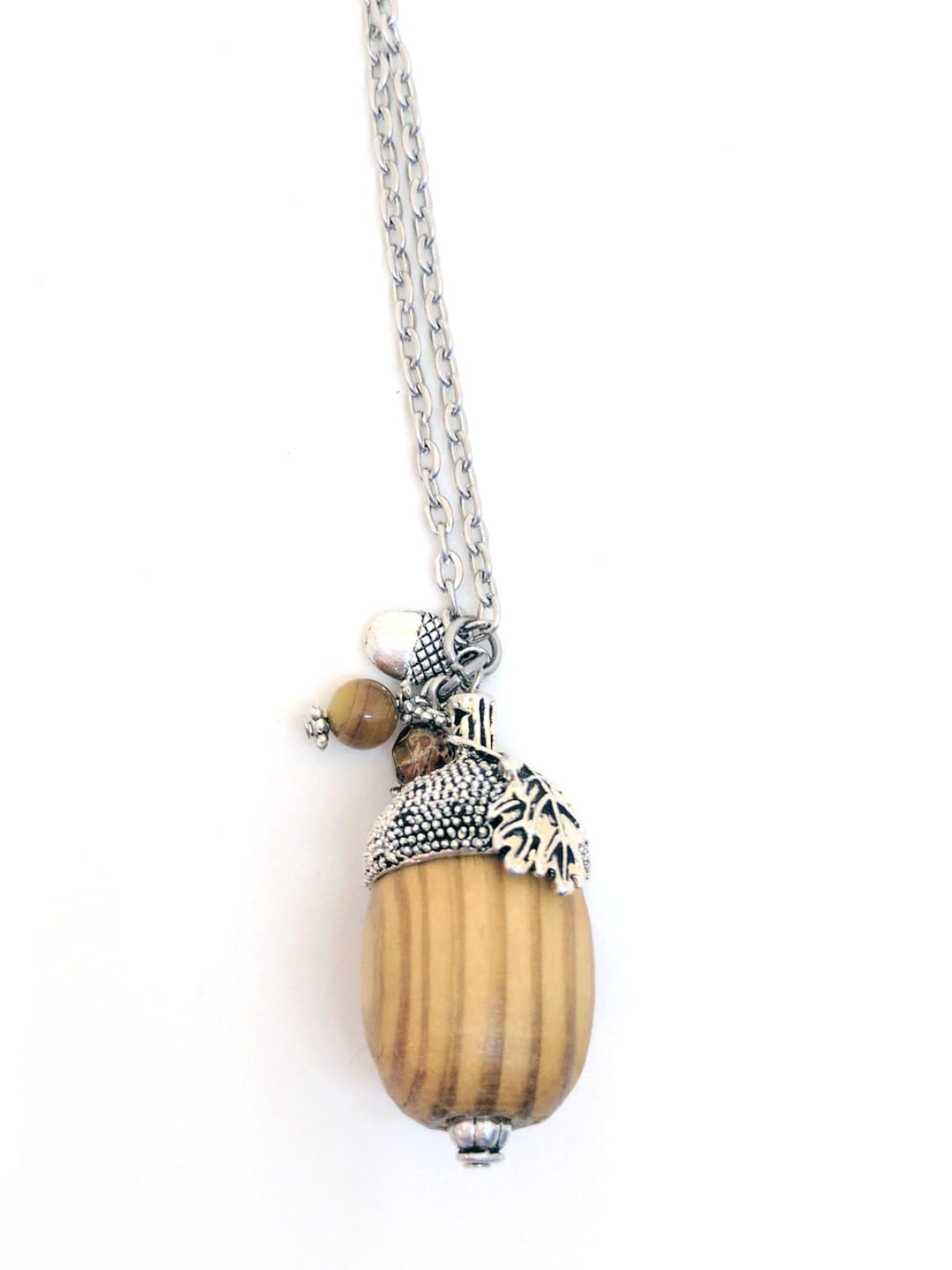 Wood Acorn Pendant Necklace: Woodland Nature Jewelry Gift - Etsy