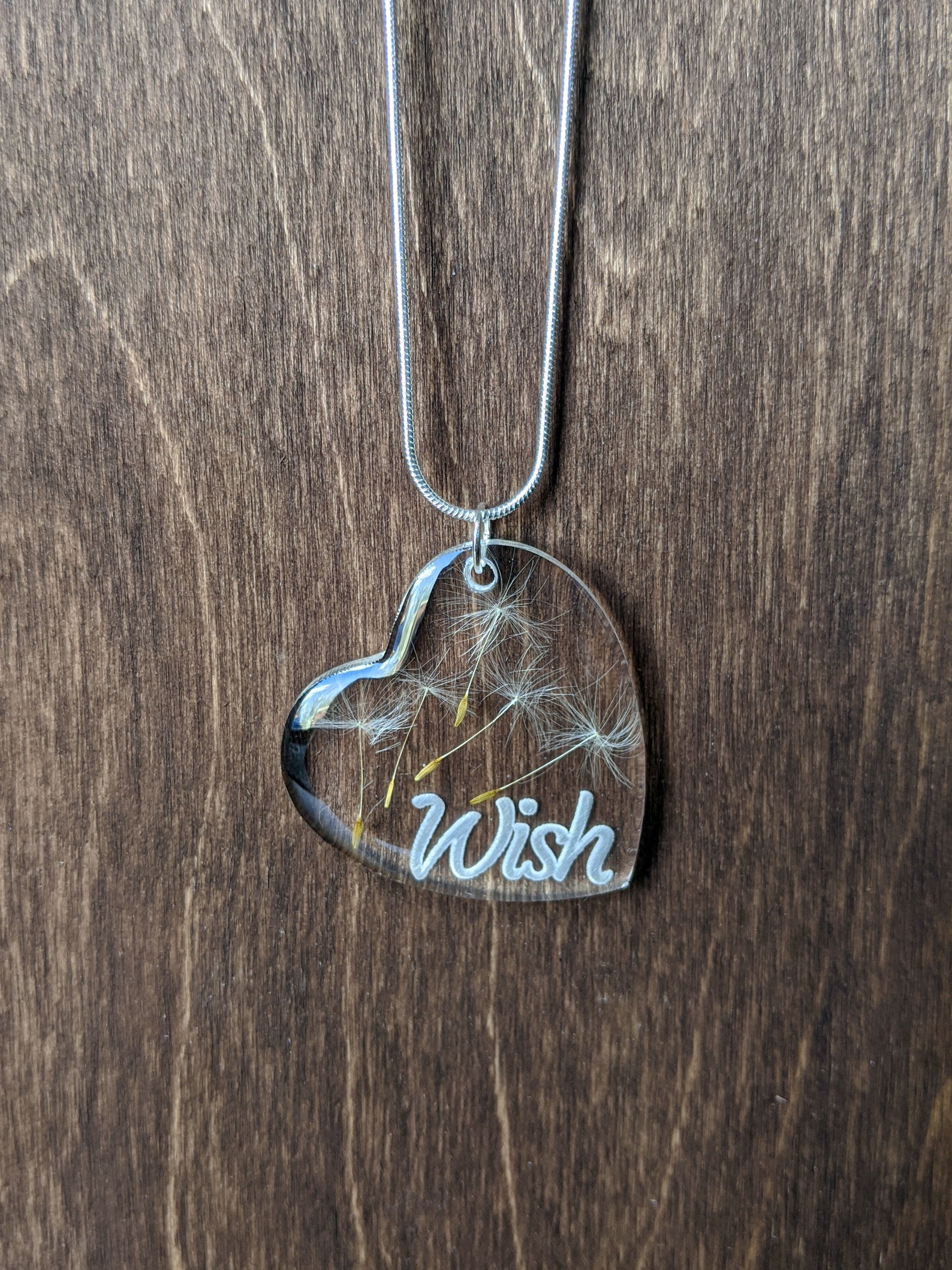 Dandelion Seed Wish Acrylic and Resin Pendant Real Dandelion - Etsy