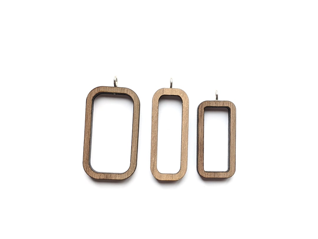 Walnut Wood Rectangle Pendant Bezels: Resin Jewelry DIY - Set of 5 - Etsy