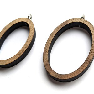 Open Back Wood Pendant Bezel - DIY for Resin, Polymer, Etc. - Oval ...