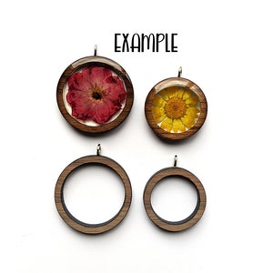 Open Back Wood Pendant Bezel - DIY for Resin, Polymer, Etc. - Circle ...
