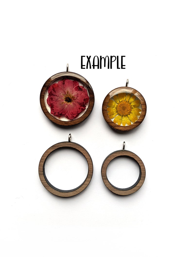 Open Back Wood Pendant Bezel DIY for Resin Polymer etc. | Etsy