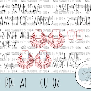 Wavy Hoop Earring Laser Cut File: Boho SVG (digital Download) - Etsy