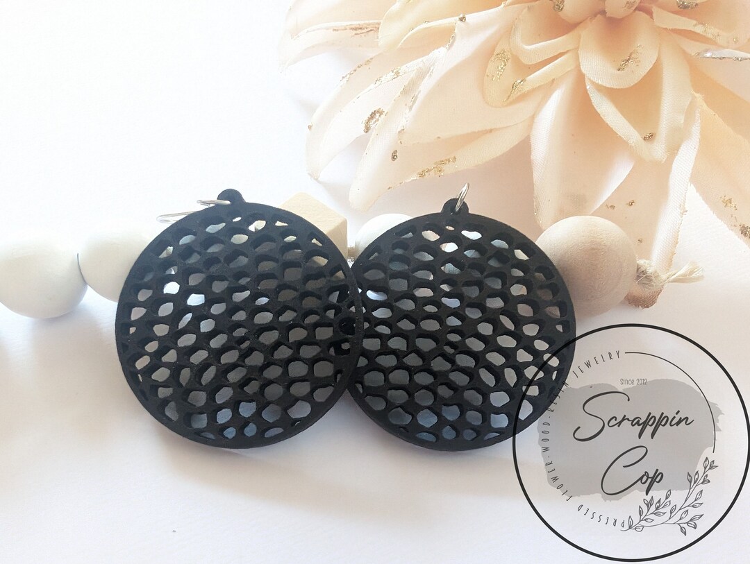 Boho Multi Hole Hollowed Out Round Earring Laser Cut File - Irregular ...