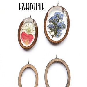 Open Back Wood Pendant Bezel - DIY for Resin, Polymer, Etc. - Oval ...