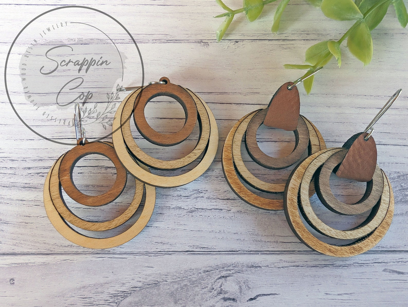 Triple Hoop Earring Laser Cut File Minimalist Hoop Earring SVG ...