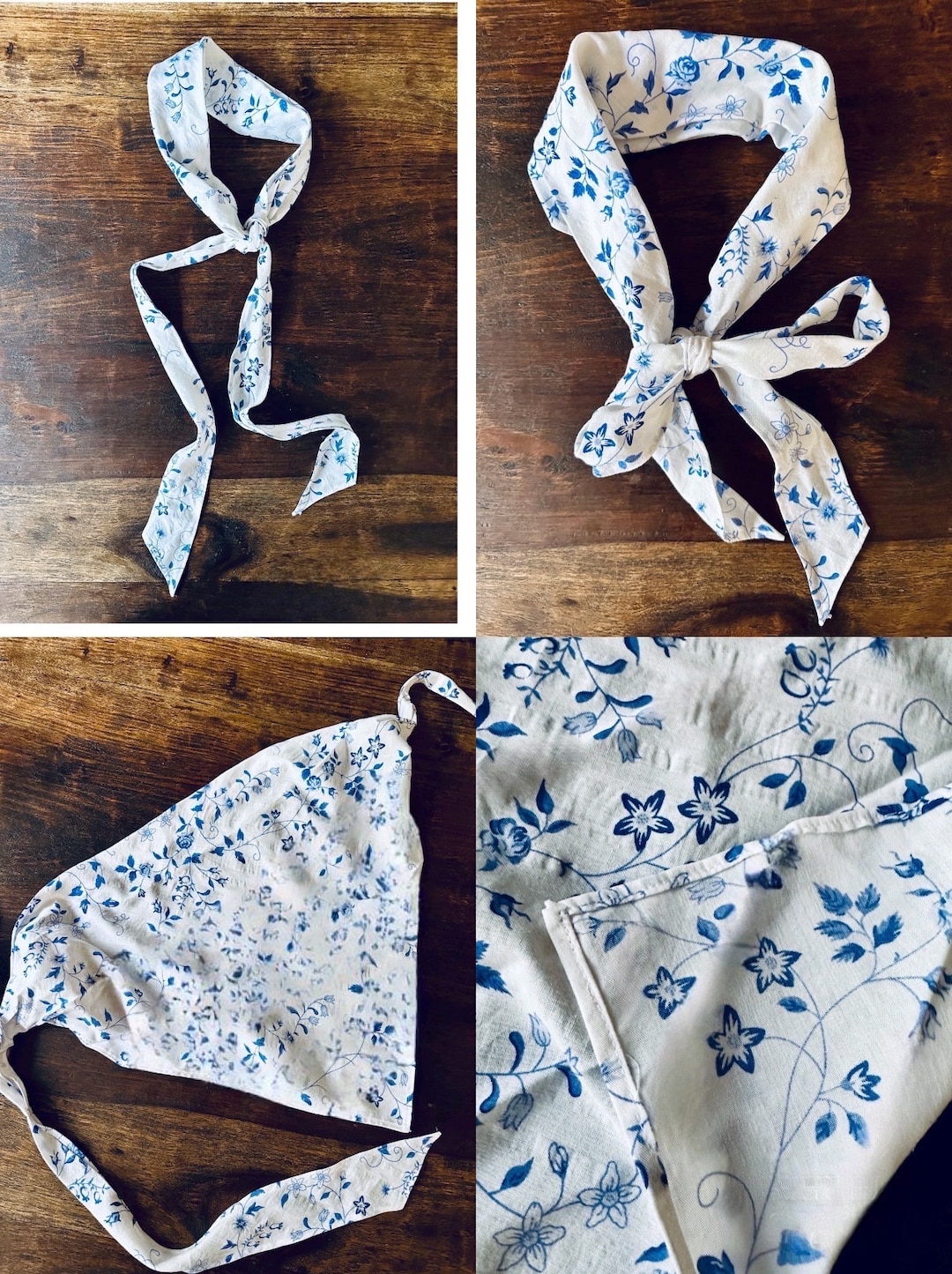 Toile De Jouy Print Headband, Chinoiserie Print Headband, Blue and ...