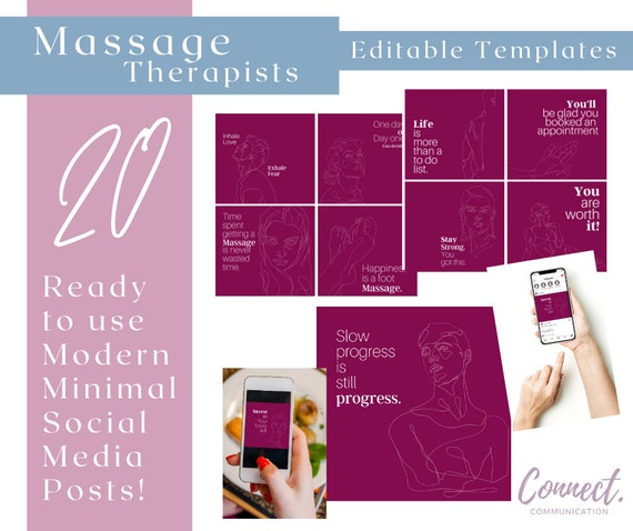 20 TEMPLATES Massage Therapy Quotes Instagram Post Quotes | Etsy