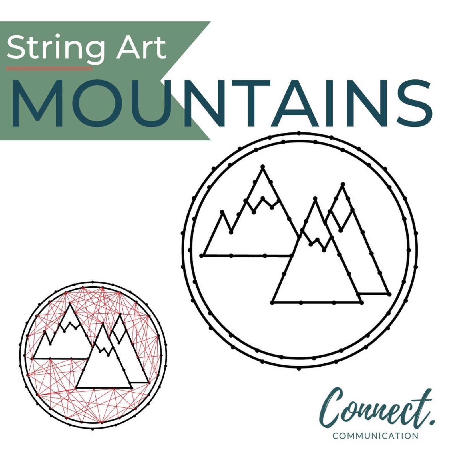 Mountain String Art Template - Pattern - Crafting - Design - Etsy