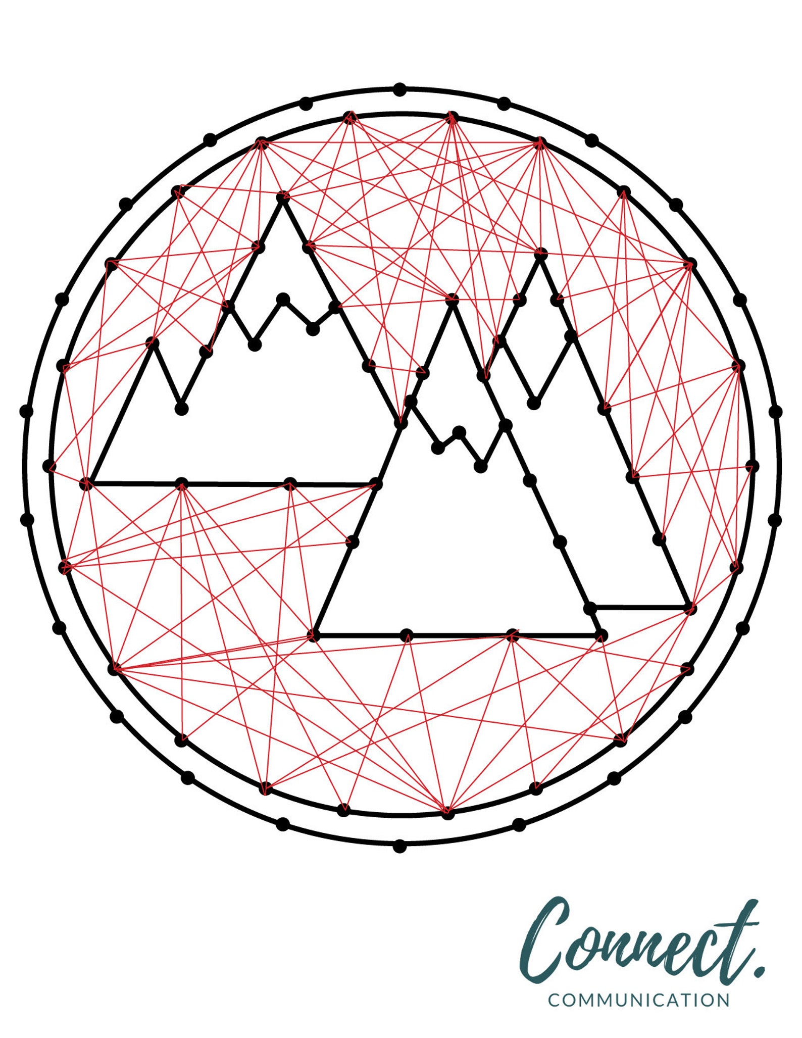Mountain String Art Template Pattern Crafting Design | Etsy