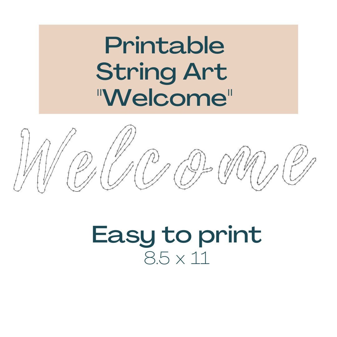 Welcome Sign String Art - DIY Sign - String Art Template - Etsy