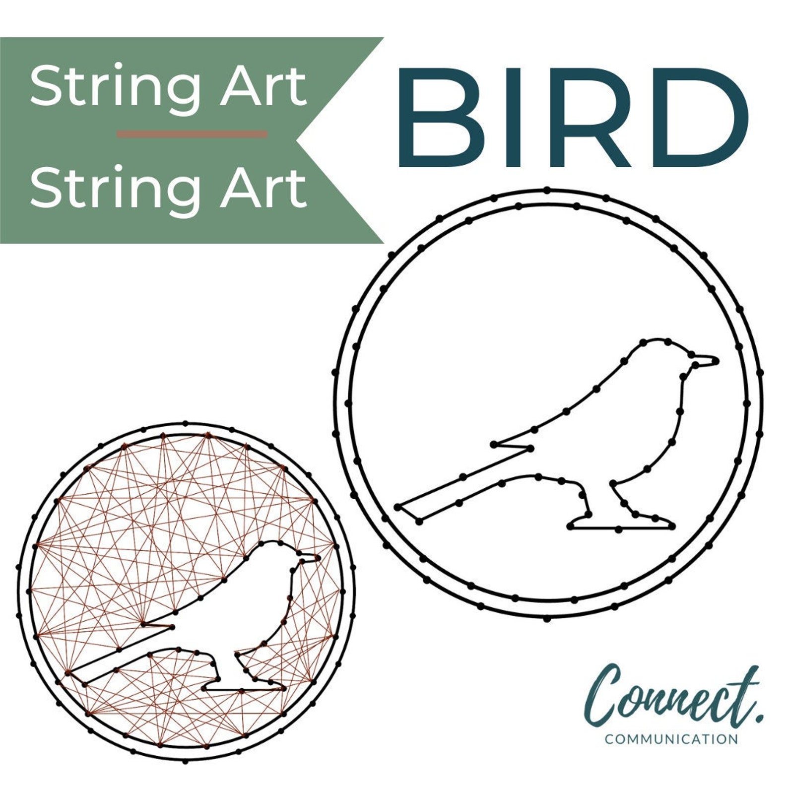 Bird String Art Template - Pattern - Crafting - Design - Etsy