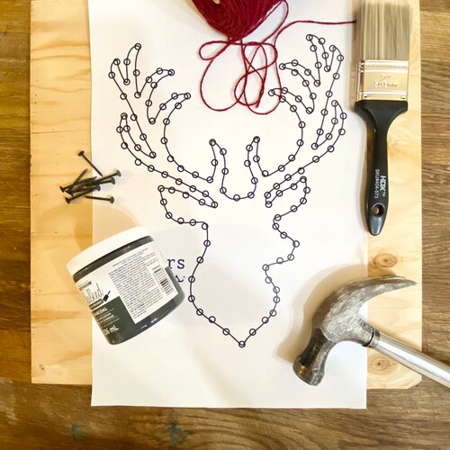 Deer Head String Art Template Pattern Crafting Design - Etsy