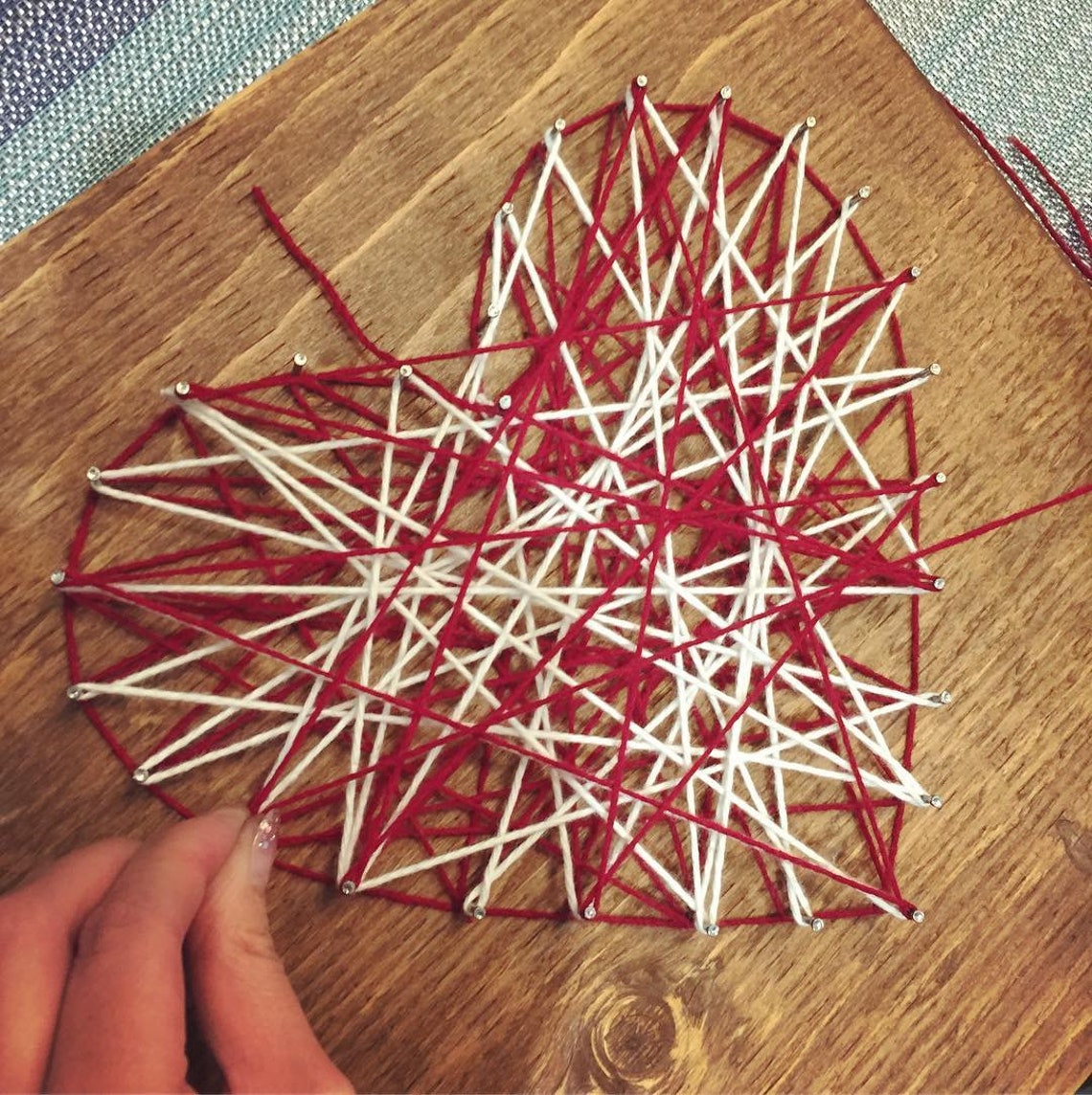 Heart String Art Template - Pattern - Crafting - Design - Etsy