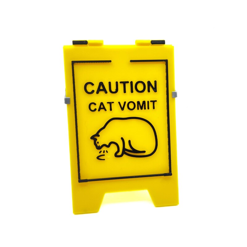 Cat Vomit Warning Sign - Etsy
