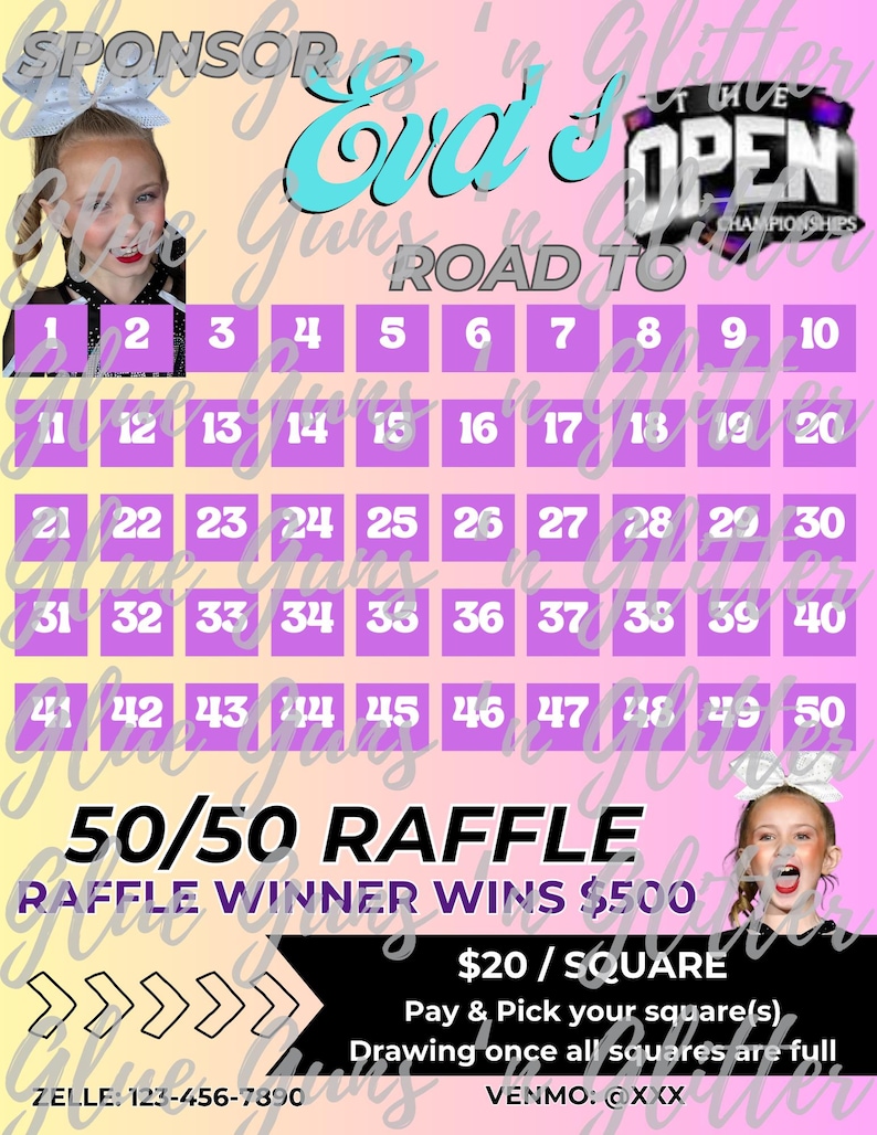Editable 50/50 Raffle Flyer | Fundraiser Flyer | Canva Template ...