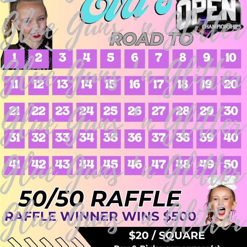 50/50 Raffle Template - Etsy