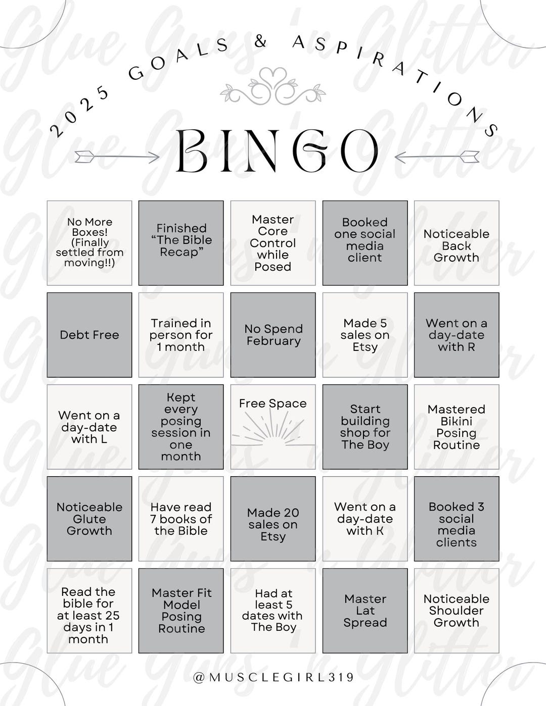 Editable Vision Board Bingo Card | Canva Template | New Year’s ...