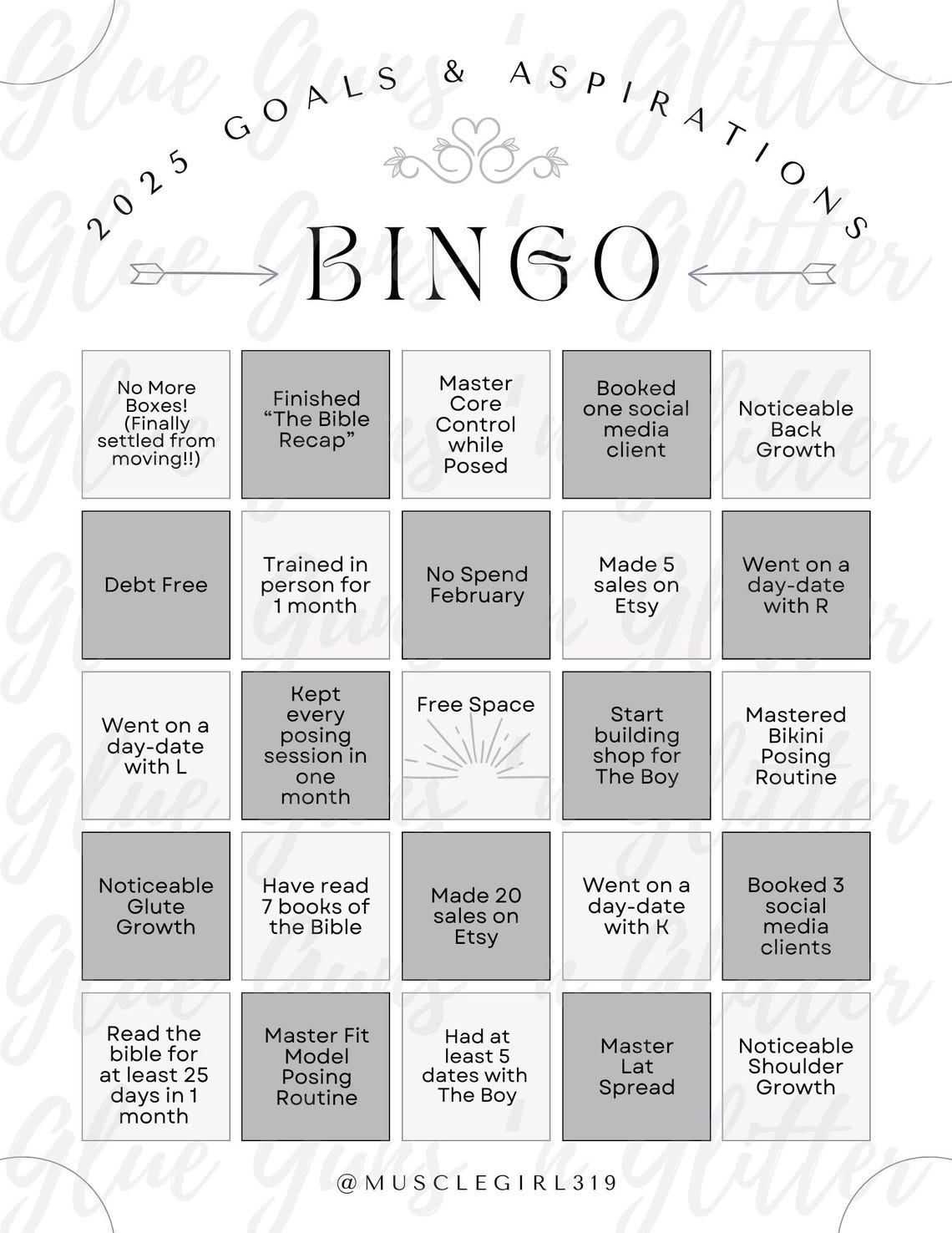 Editable Vision Board Bingo Card | Canva Template | New Year’s ...