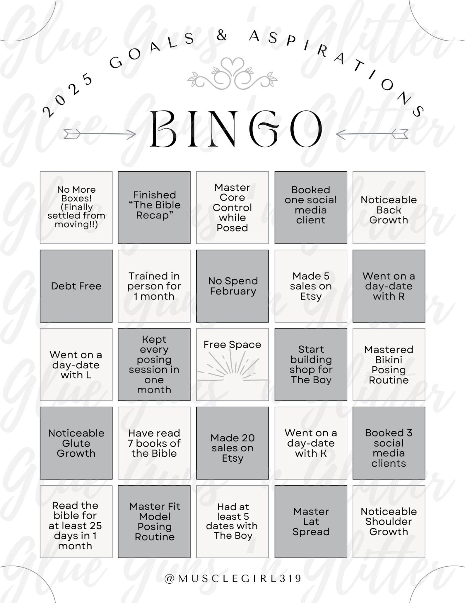 Editable Vision Board Bingo Card | Canva Template | New Year’s ...