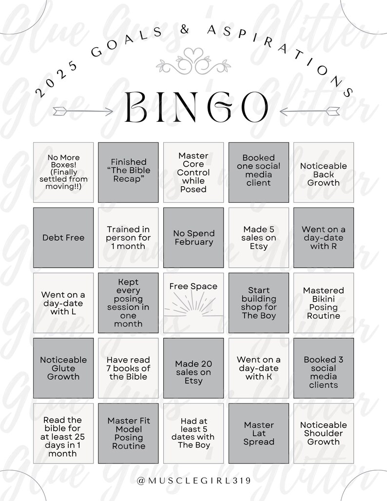Editable Vision Board Bingo Card | Canva Template | New Year’s ...