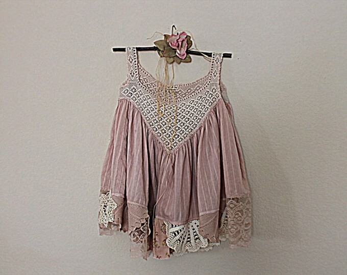 Vintage Lace Top Upcycled Women's Clothing Altered Clothes Romantic ...